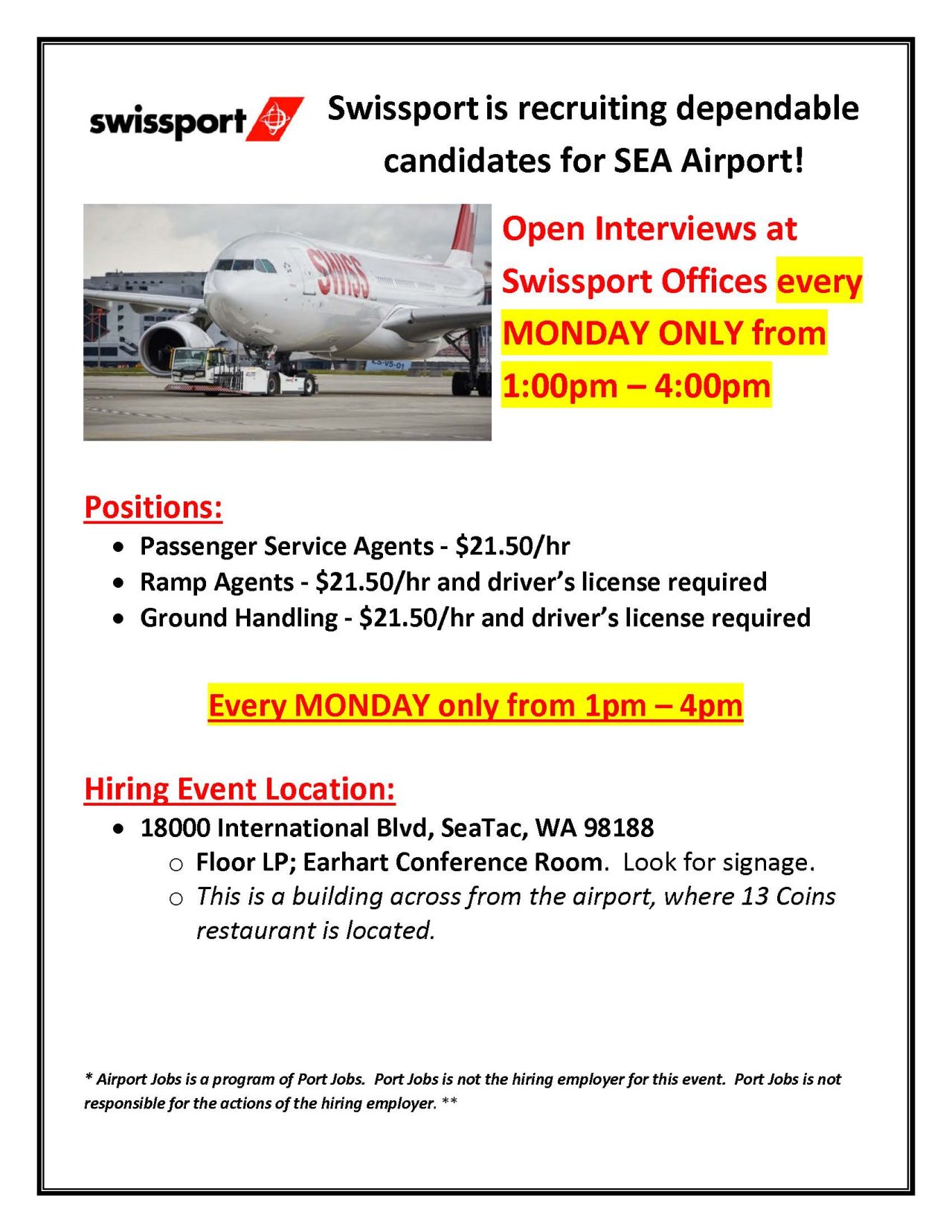 Swissport Hiring Event @ Their Offices